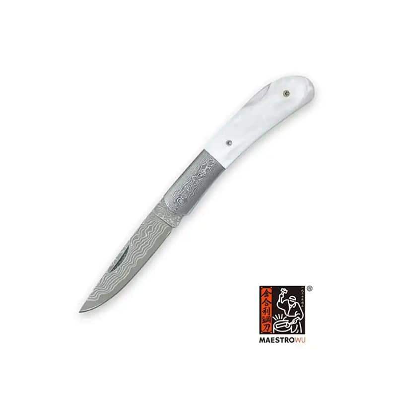 Maestro Wu Japanese Pocket folding knife Dragon pattern white