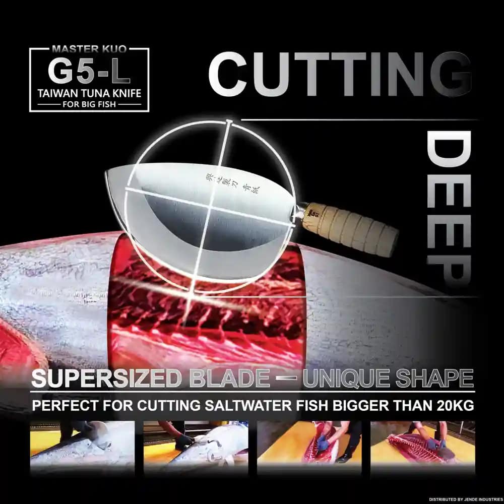 Large Taiwan Tuna knife & Butchering Cleaver - Jende Industries