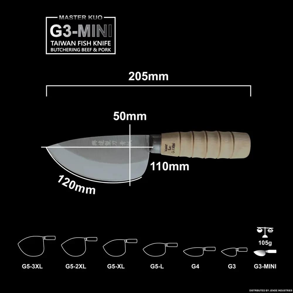 Mini Butchering & Fish Knife - Taiwan Tuna Knife | Jende Industries
