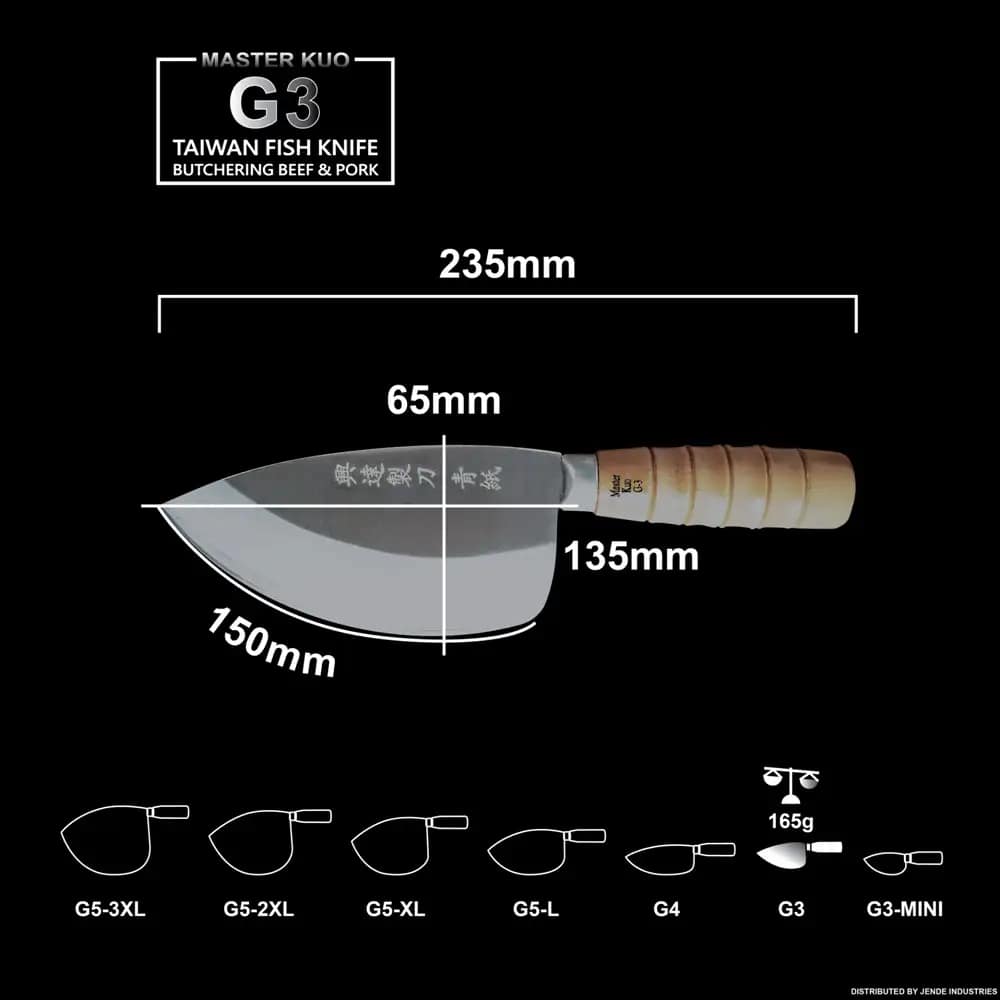 Small Butchering, Asian Fish & Taiwan Tuna Knife | Jende Industries