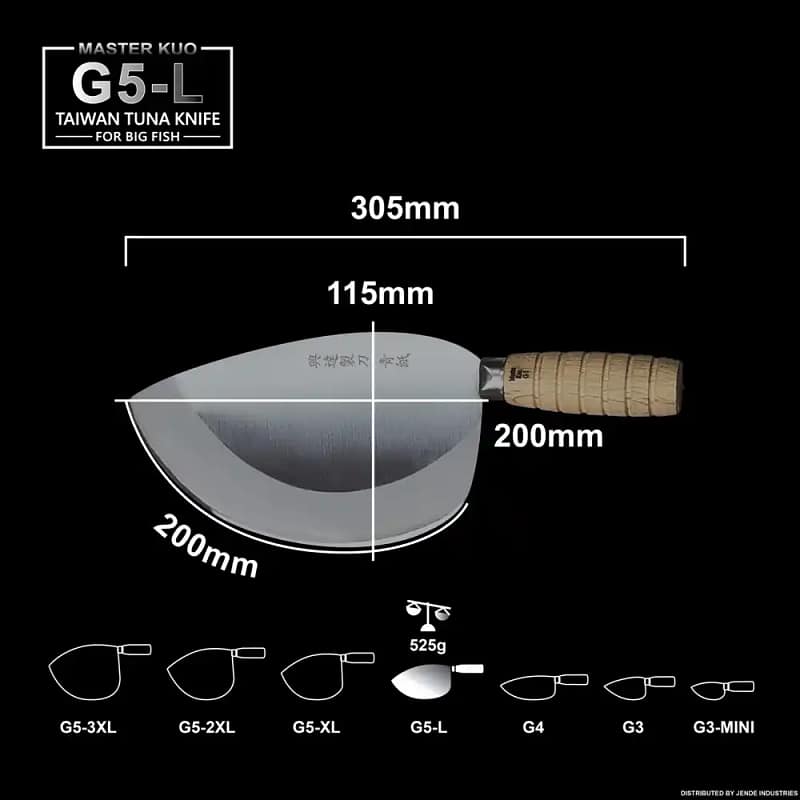 Large Taiwan Tuna knife & Butchering Cleaver - Jende Industries