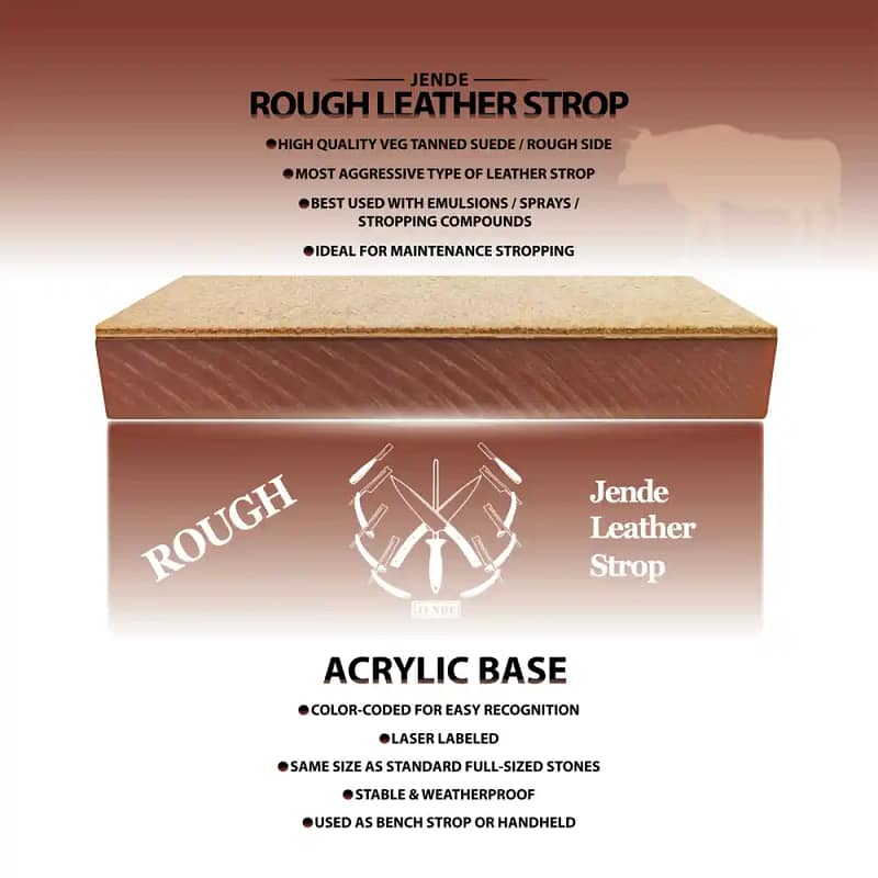 2×6 Rough Leather Knife Strop - Leather Bench Strop