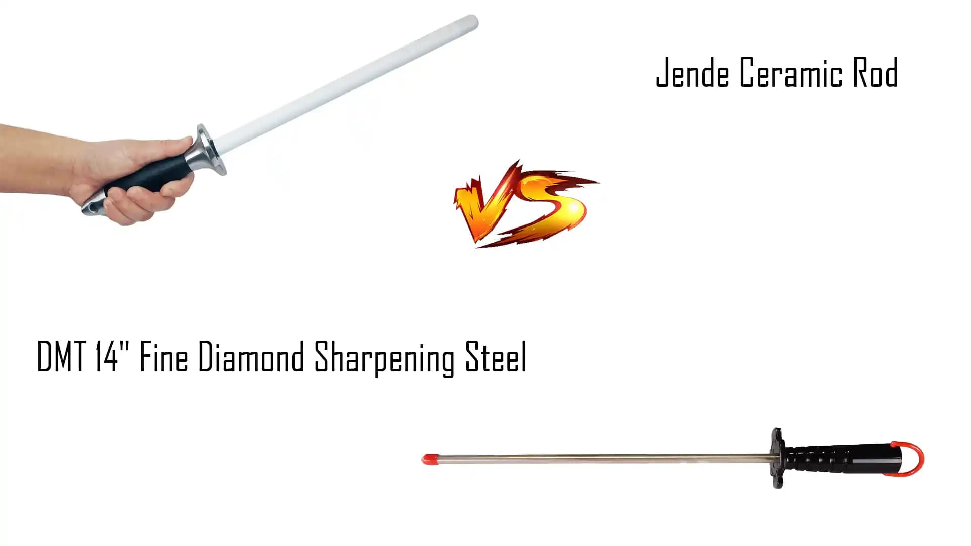 Jende Ceramic Rod Vs DMT 14″ Fine Diamond Sharpening Steel